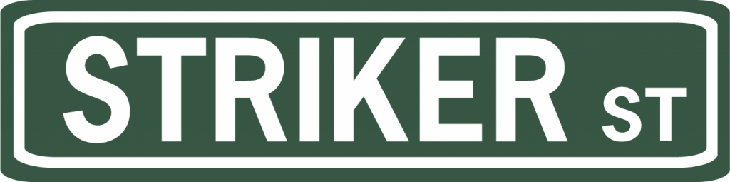 Soccer Striker St Street Sign - SignXing