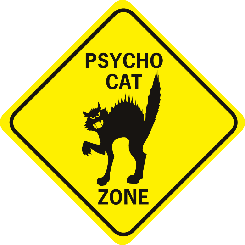Psycho Cat Zone Diamond - SignXing Aluminum Signs