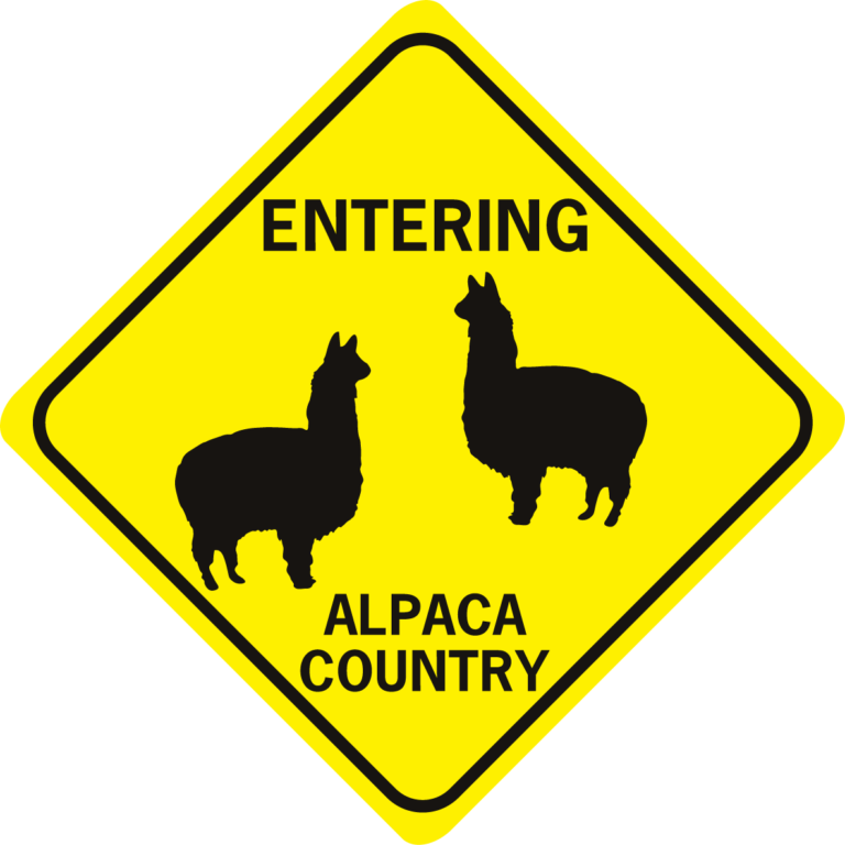 alpaca entering alpaca country - World Famous Sign Co.