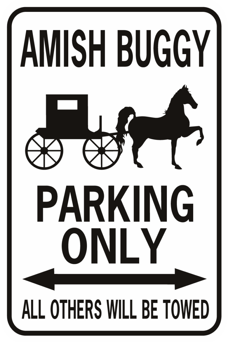 Amish Buggy Parking Sign black - World Famous Sign Co.
